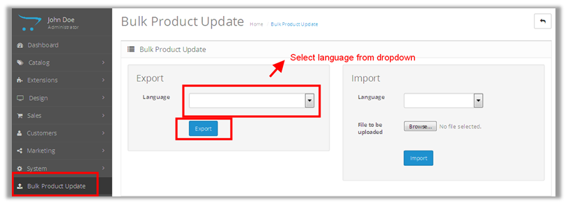Bulk Product Update for Opencart