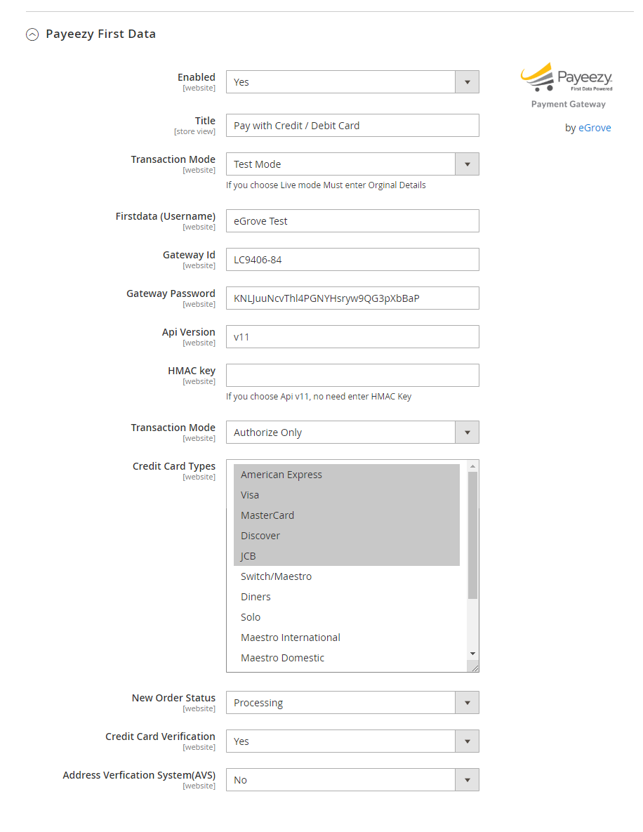 Magento 2 Payeezy First Data GGe4 | Payeezy Payment Module
