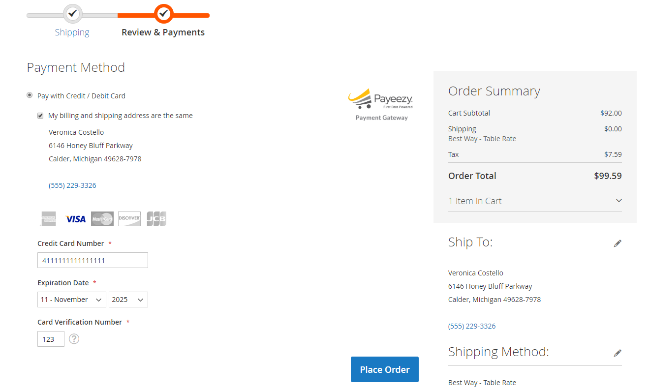 Magento 2 Payeezy First Data GGe4 | Payeezy Payment Module