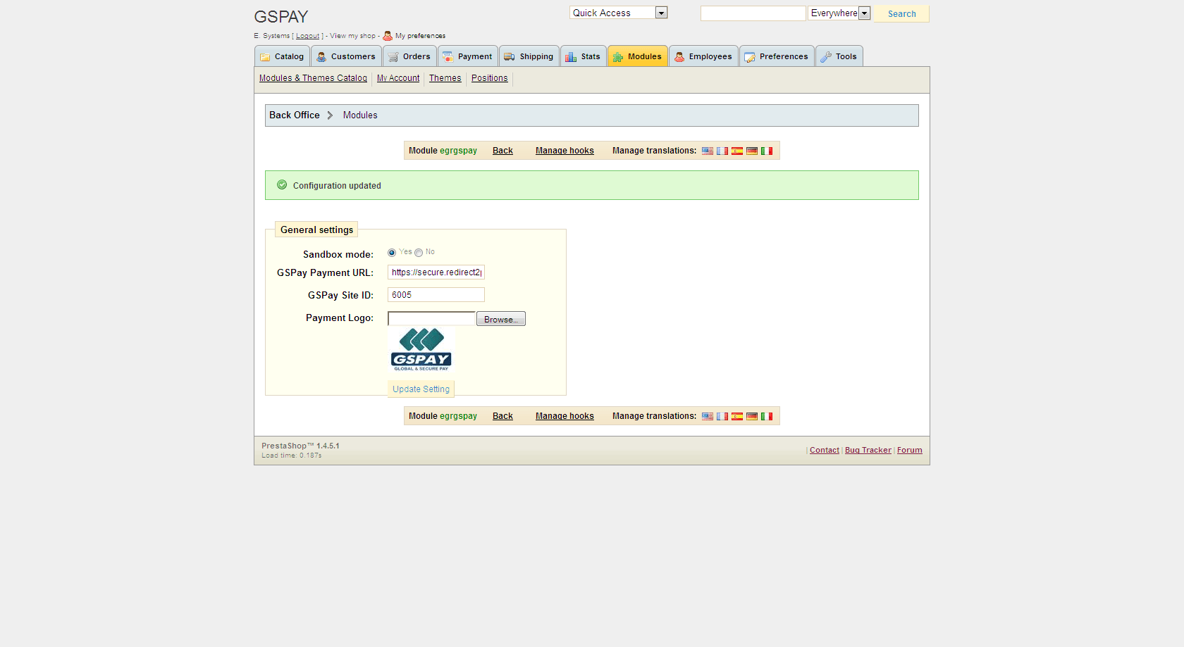 PrestaShop GSPay Module | PrestaShop GSPay Integration Addon