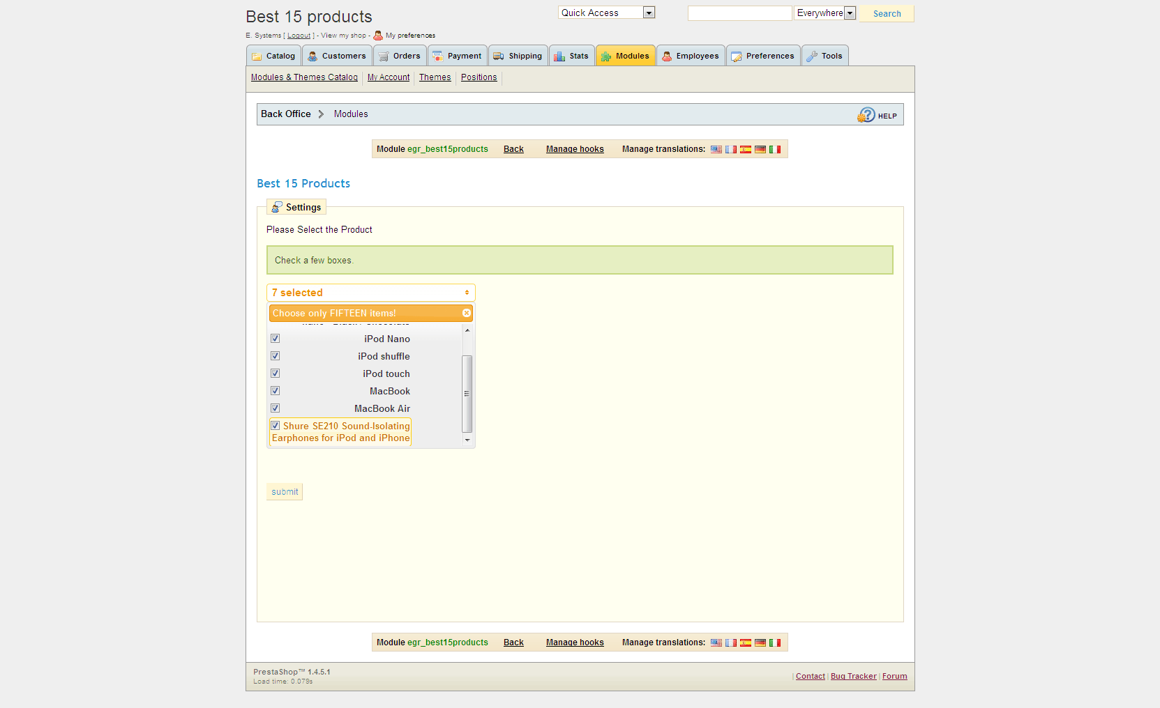 PrestaShop Best 15 Products Module - Module Bazaar
